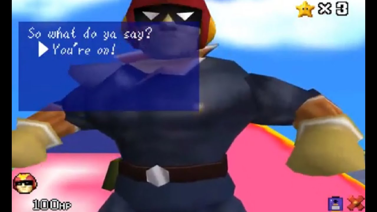 Super Melee Adventure 64 [N64] Captain Falcon Gameplay | Super Mario 64 ...