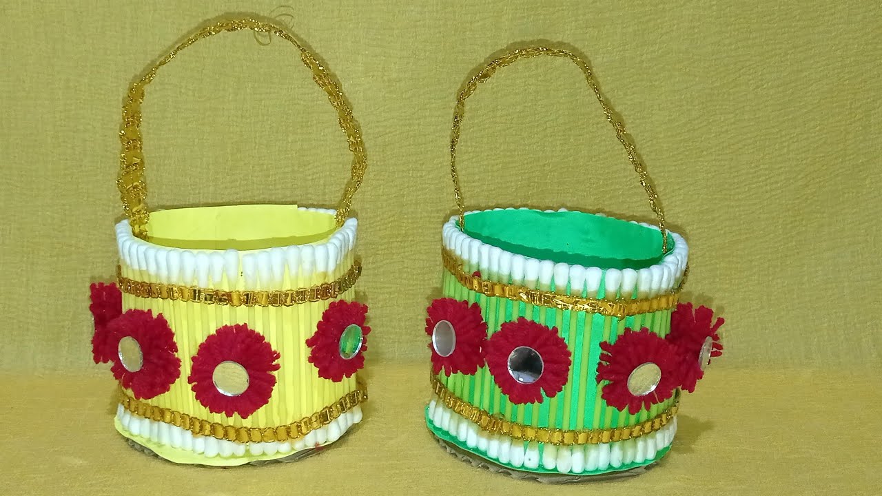 Cotton buds craft idea#Beautiful home decoration//Anu paper craft ...
