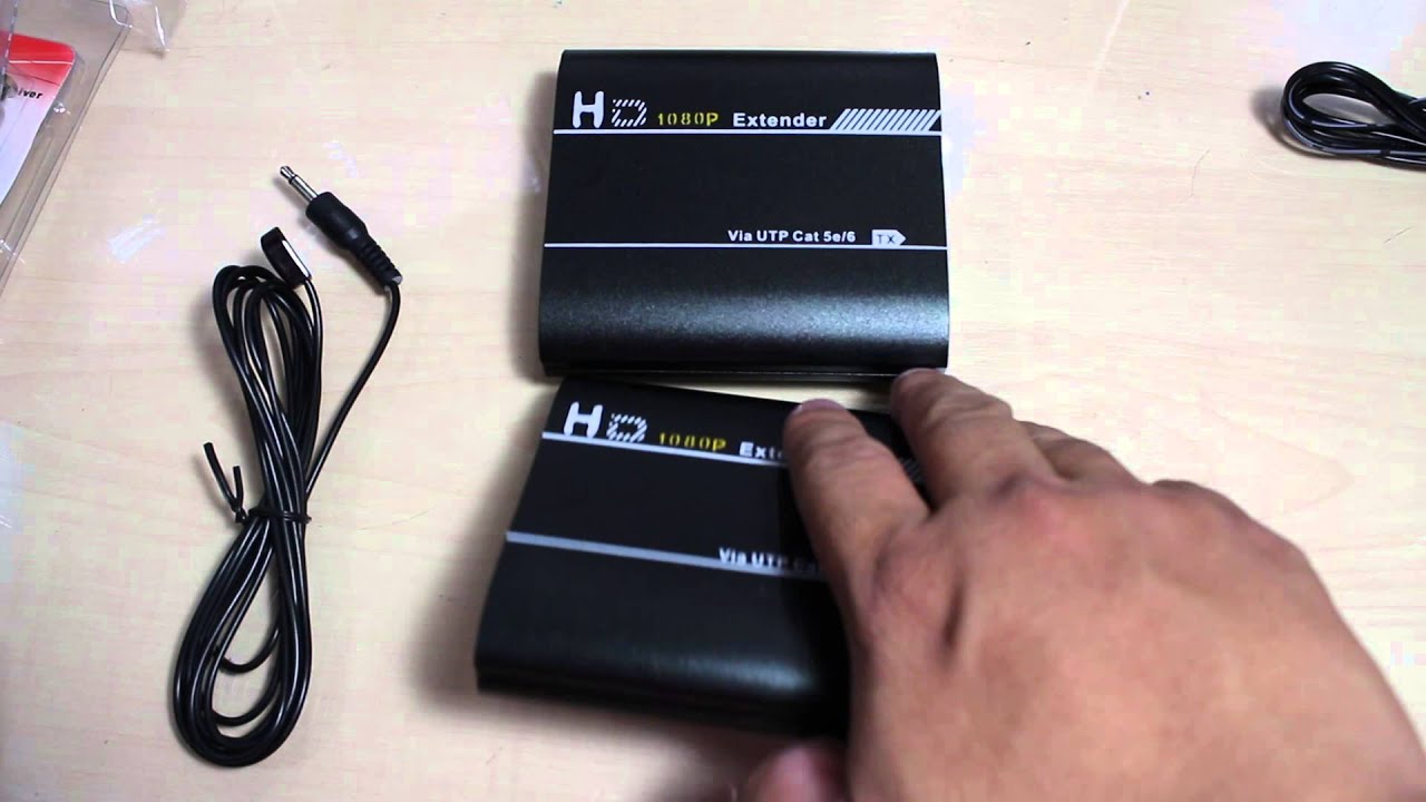 HD 1080P Extender Via UTP CAT5E TX and RX - YouTube