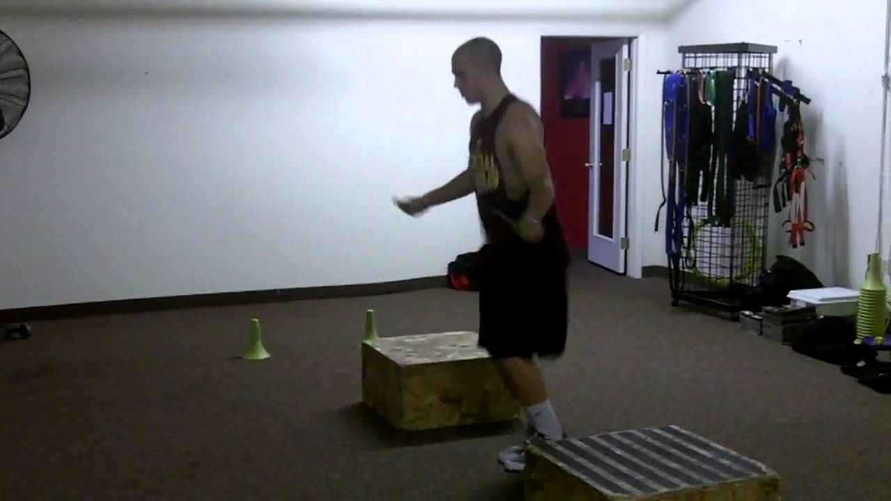 jump rope lateral plyo box jump combo - YouTube