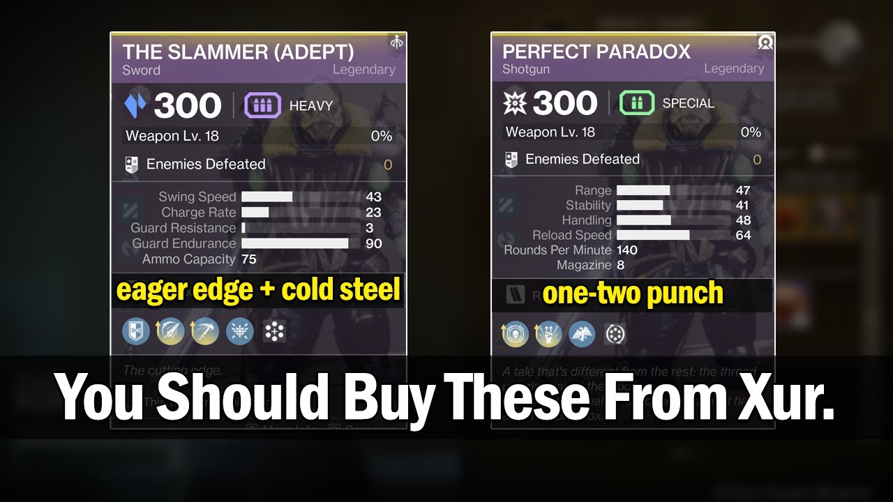 You Should Buy These Weapons From Xur (The Slammer & Perfect Paradox ...