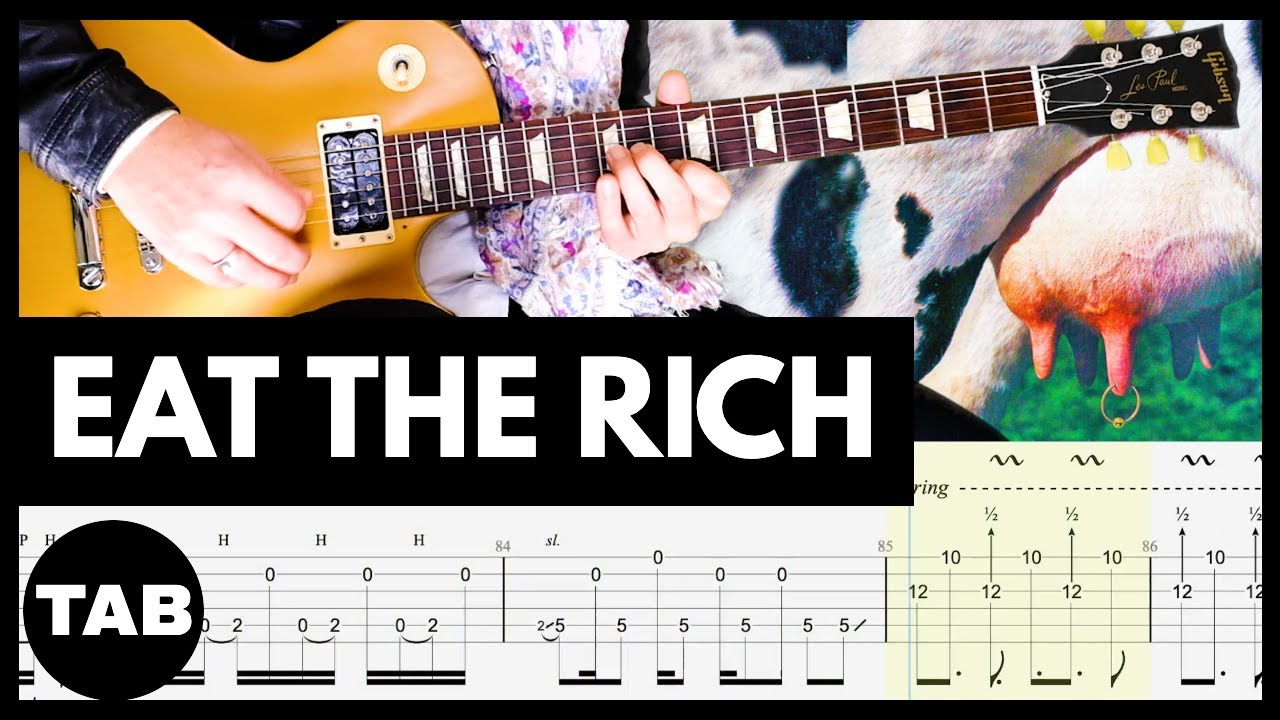 EAT THE RICH Aerosmith Guitar TAB | Lesson | Tutorial | Cover - YouTube