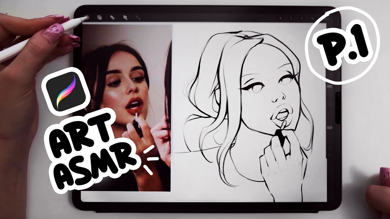 DRAW WITH ME 💕 Full process drawing ASMR P.1 (Sketching) - YouTube