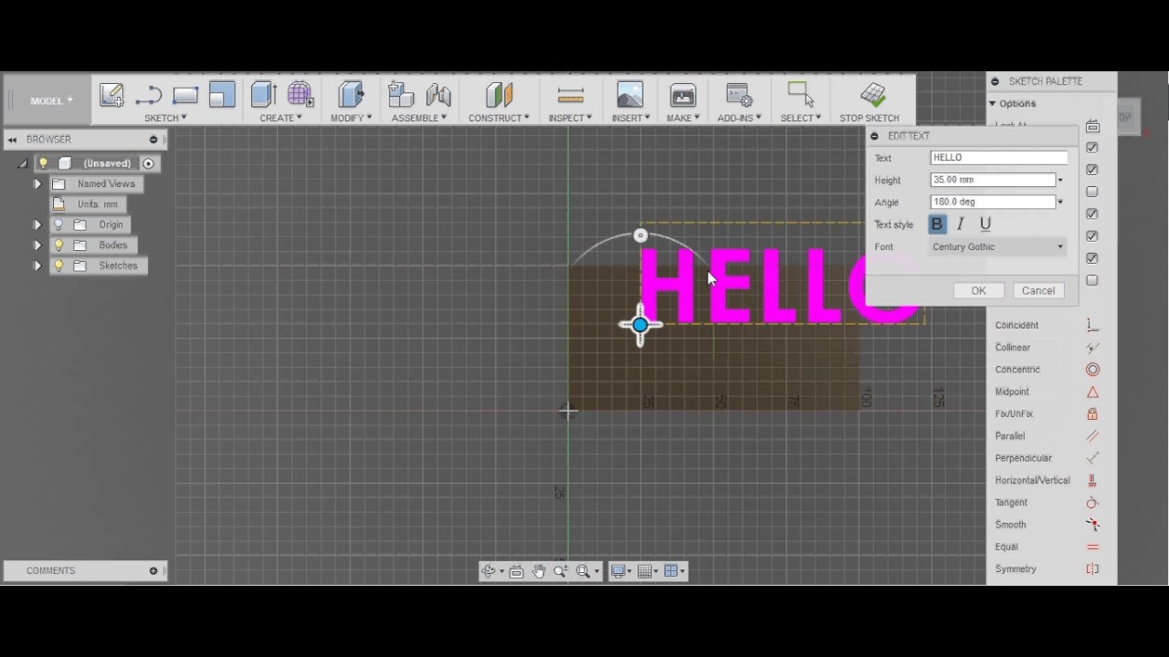 How to Make a Curved Text Plaque 3D Model - YouTube