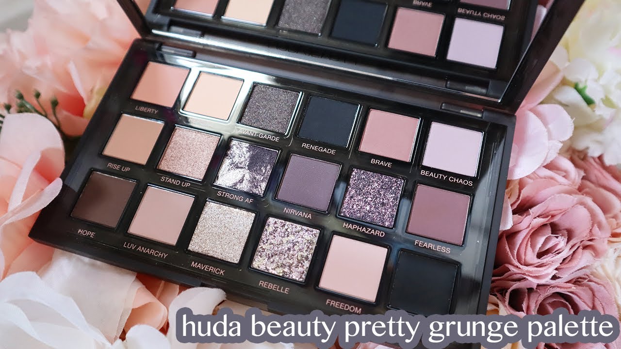 Huda Beauty Pretty Grunge Palette | 4 Looks, Swatches - YouTube