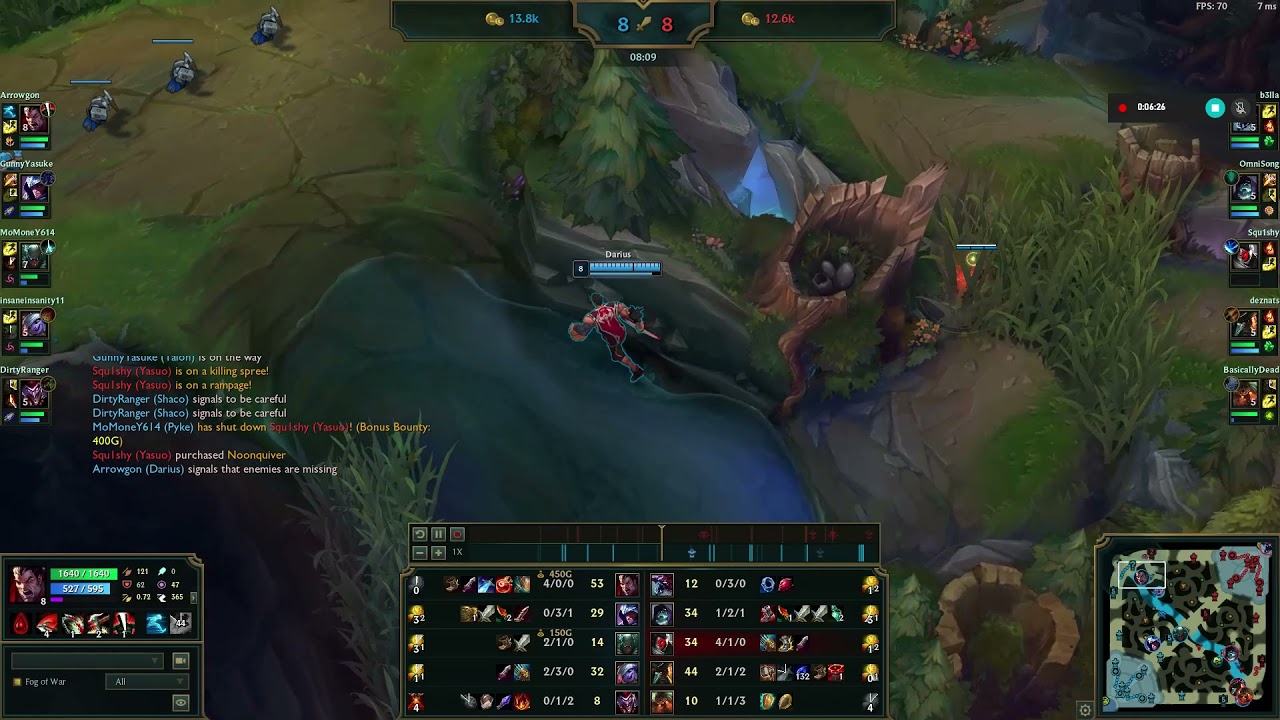 Darius 1v9 Solo Carry Perfect Kda 14 1 0 Win A Game 8 Solo Kill