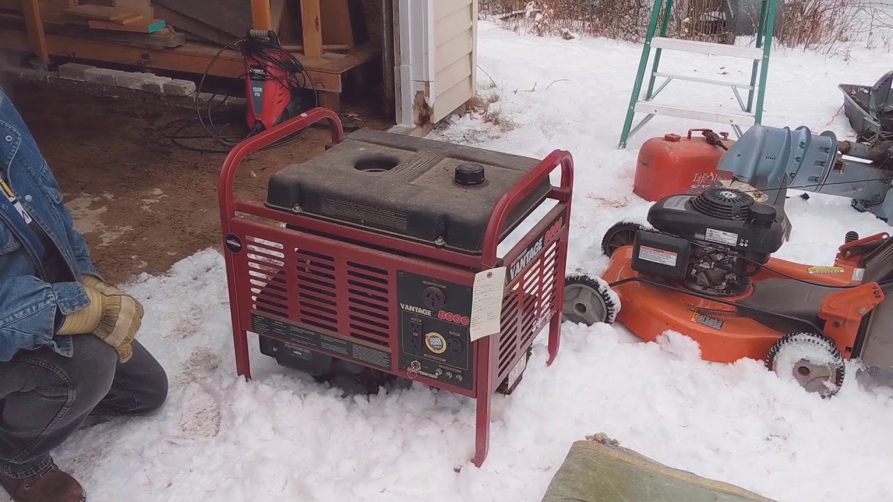 Test for auction Coleman Powermate Vantage 8000 Generator - YouTube