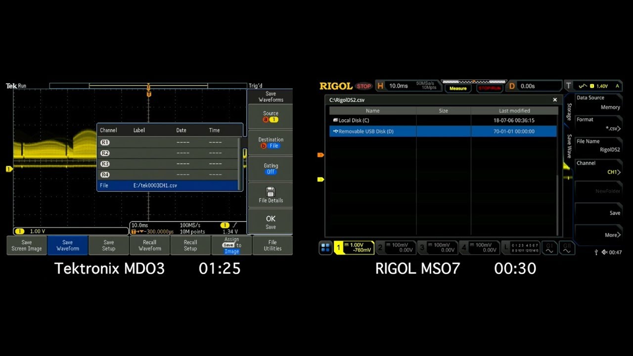 Storage Speed Comparison of the MSO7000 VS MDO3000 - YouTube