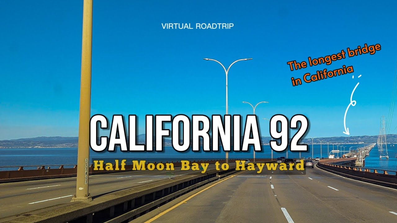 [4K Full video] California's longest bridge, San Mateo-Hayward bridge ...