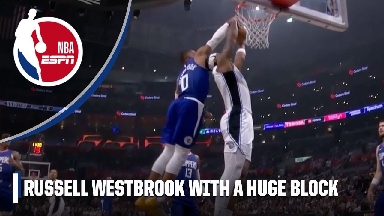 Russell Westbrook with the HUGE BLOCK on Paolo Banchero 👀 | NBA on ESPN ...