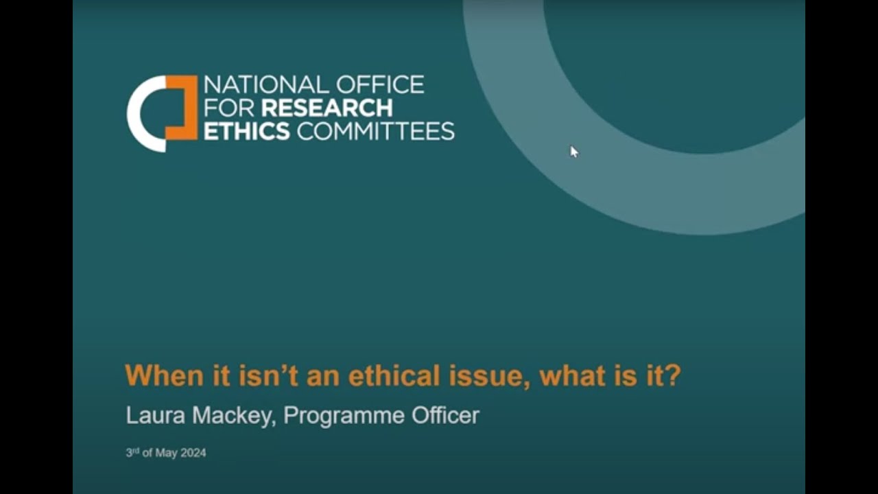 Dr Laura MacKey - When it isn’t an ethical issue, what is it? - YouTube