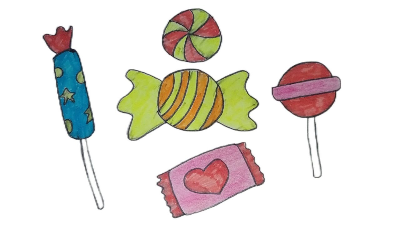How to Draw Candy|| Cara menggambar Permen|| Super Easy|| SVS Art Kids ...
