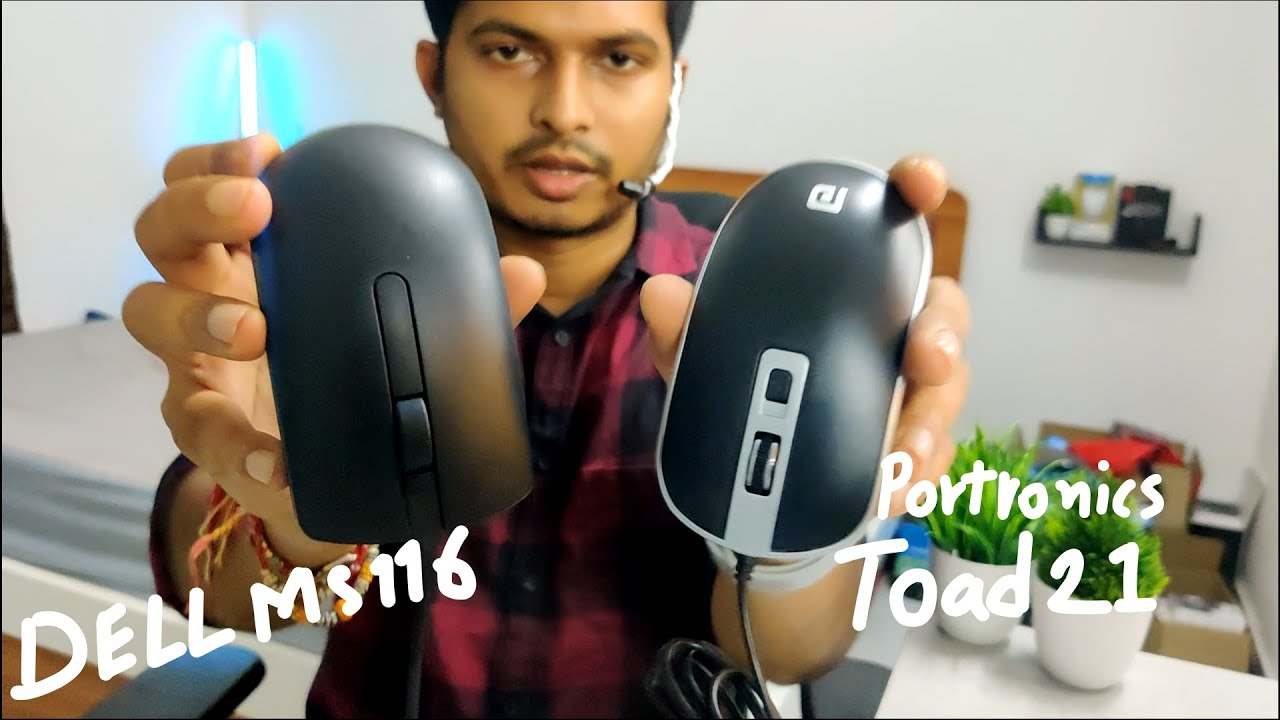 Dell MS116 Vs Portronics Toad 21 Mouse Comparison under 300 - YouTube