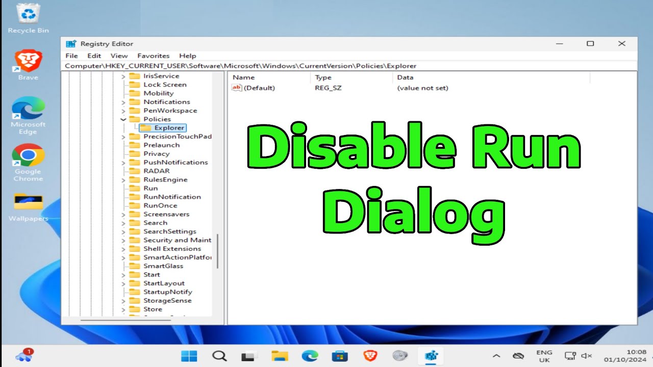 How To Disable the Run Dialog in Windows - YouTube
