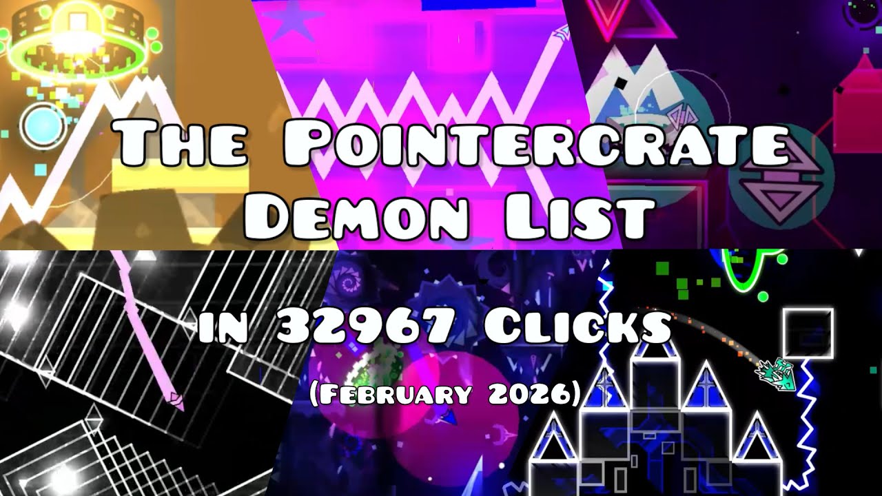 The Pointercrate Demon List in the LEAST amount of clicks - YouTube