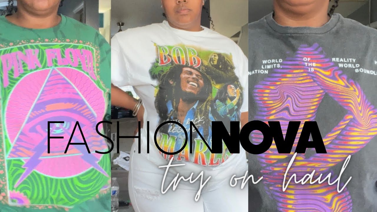 FASHION NOVA CURVE | TRY ON HAUL | GRAPHIC T-SHIRTS FOR THE SUMMER ...