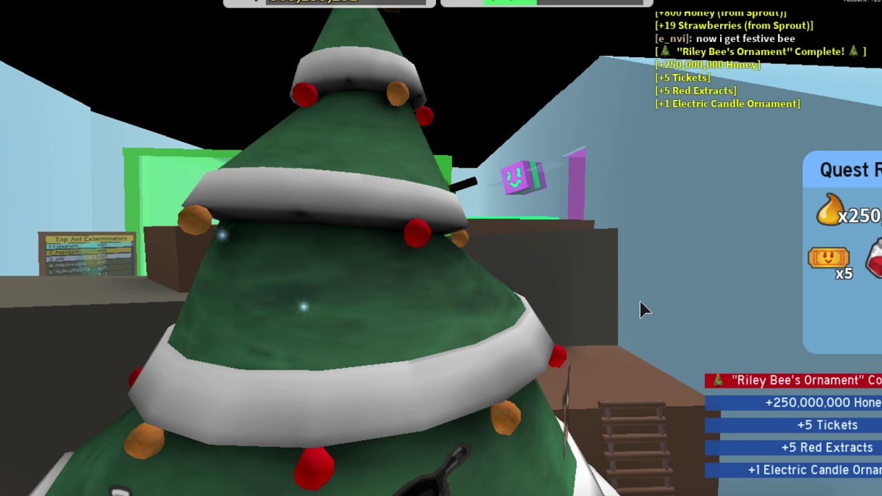 Getting the Festive Bee in Bee Swarm Simulator (2019 Beesmas Event ...