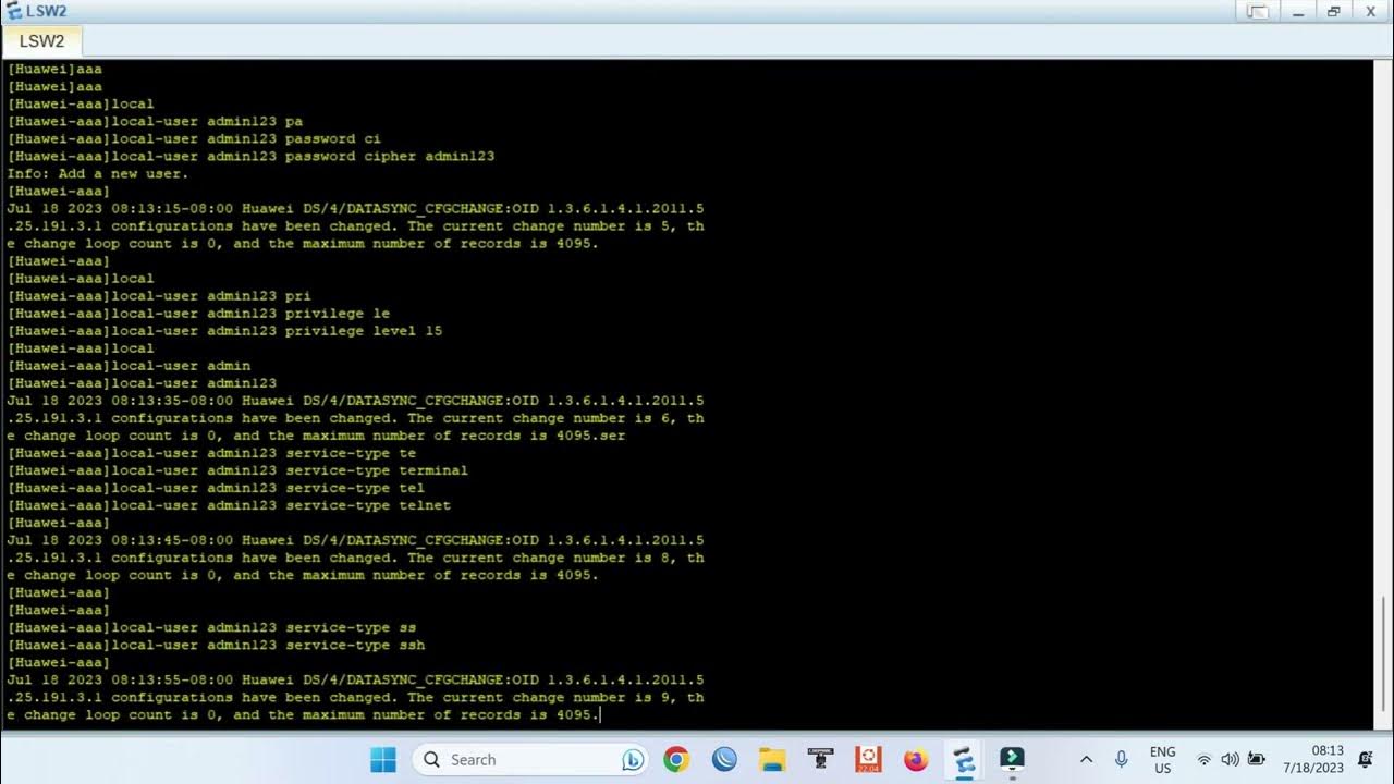 Telnet | SSH configuration on Huawei Switch - YouTube