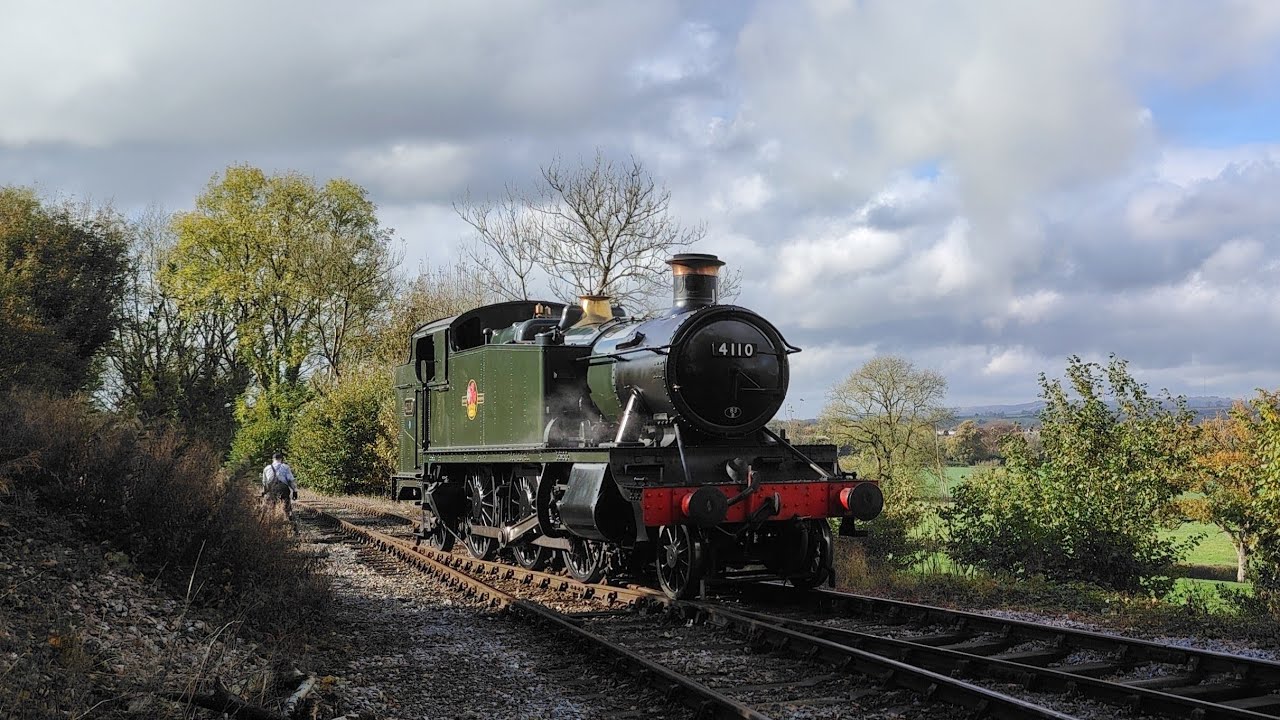 Large Prairie BR Green 4110 departs Mendip Vale for Cranmore on the ...