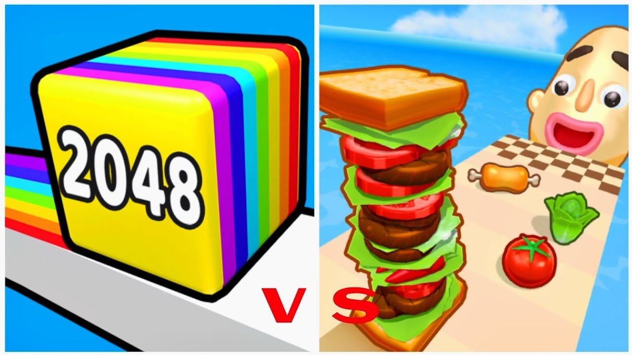 Happy Cubes 2048 vs Sandwich Runner - All Level Gameplay Walkthrough ...