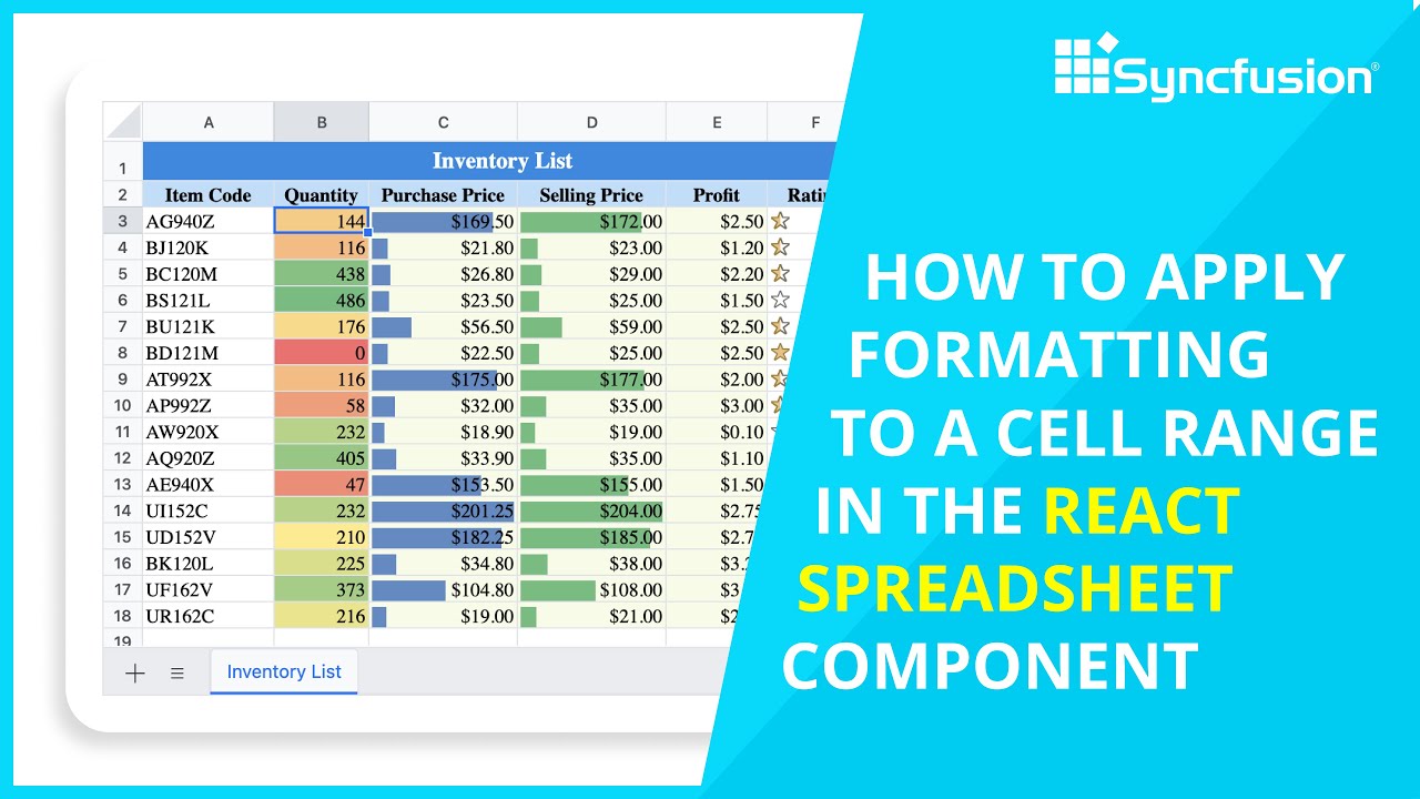 Apply Formatting To A Cell Range In The React Spreadsheet Youtube