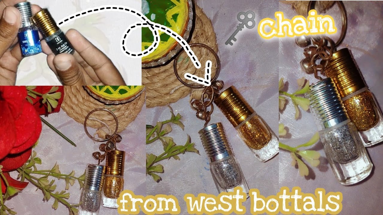 diy beautiful keychain 👀🏳️‍🌈 from west bottals|| silver and golden ...