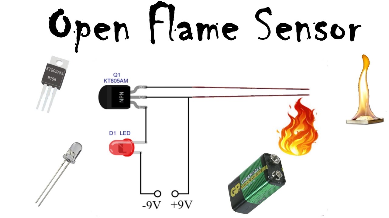 SIMPLE ELECTRIC PROJECT. FLAME SENSOR With Single Transistor KT805 ...