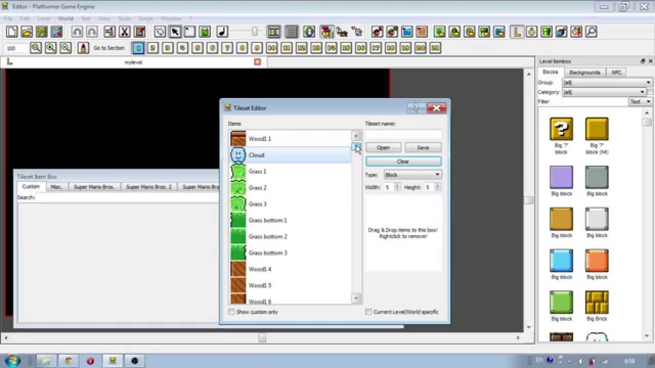 PlatGEnWohl (PGE) Tutorial: How to make custom tilesets item box - YouTube