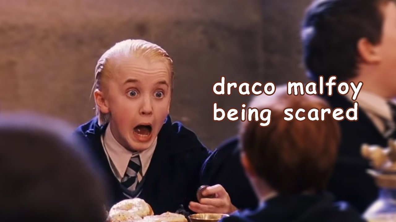 draco malfoy being scared for 2 minutes straight - YouTube