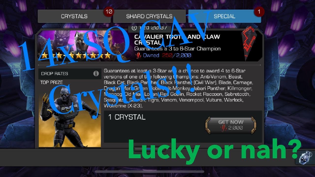 14x Cavalier Tooth and Claw Crystal Opening!! | Marvel Contest of ...