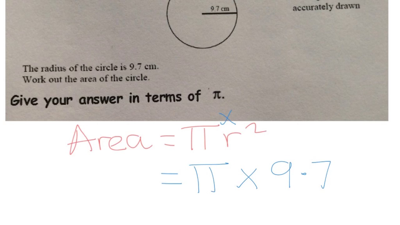 Area of a circle in terms of pie - YouTube