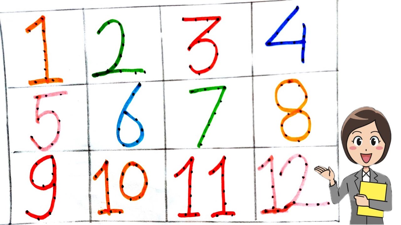 1 2 3 4 number write || write one two three four count || learn number ...