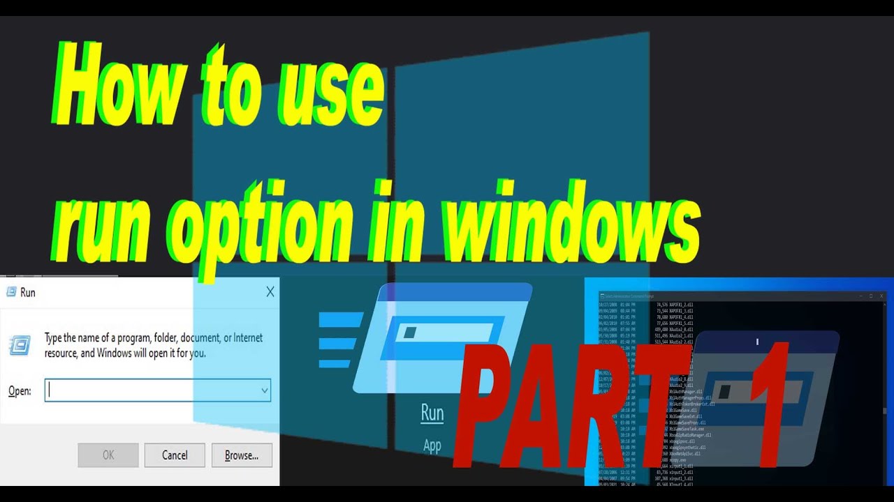 How to use run option in windows part 1 - YouTube