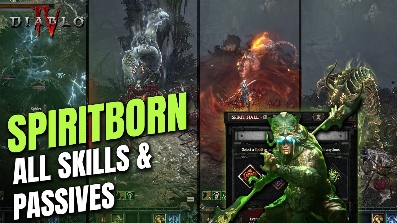 Spiritborn ALL SKILLS & CLASS MECHANIC SHOWCASE - Diablo 4 Vessel of Hatred - YouTube