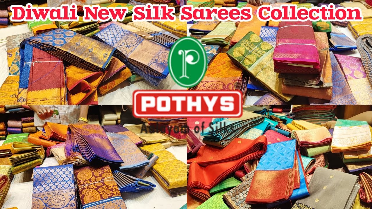 Pothys Diwali Special Silk Sarees/ Pichwai Print Kalamkari Copper Zari ...