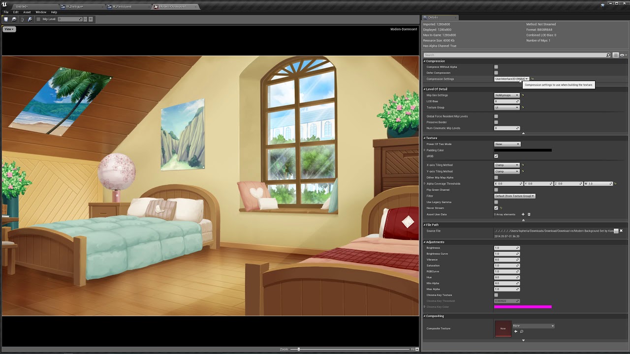 UE4 Visual Novel Tutorial 17 - Basic 2D Backgrounds - YouTube