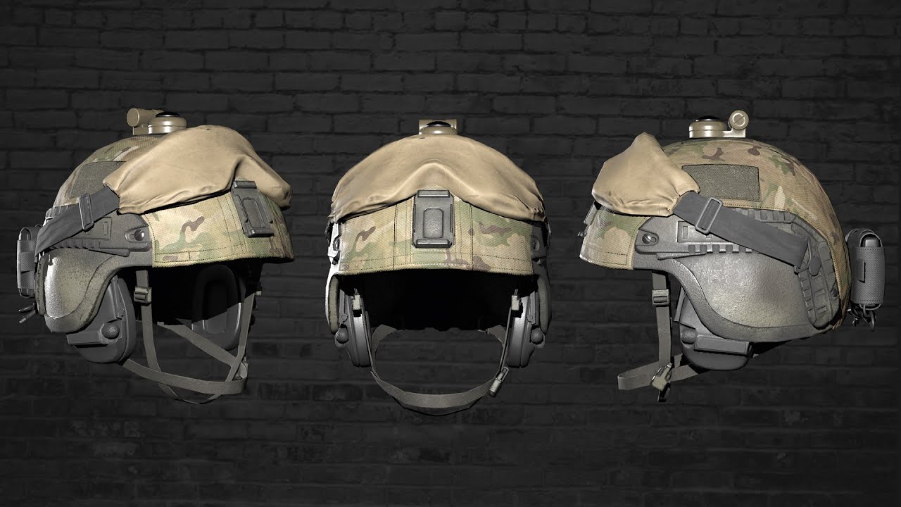 MILITARY Game Ready LSZH Low Cut helmet Spray Painted Low-poly 3D model ...