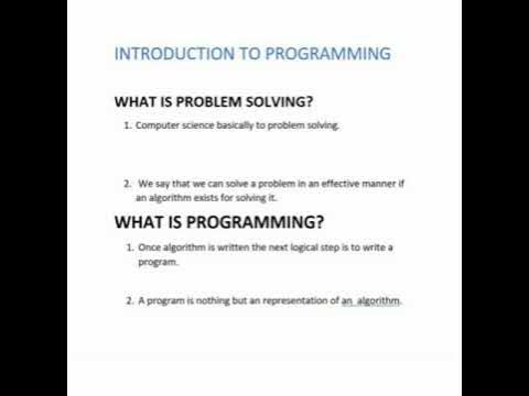 INTRODUCTION TO PROGRAMMING - YouTube