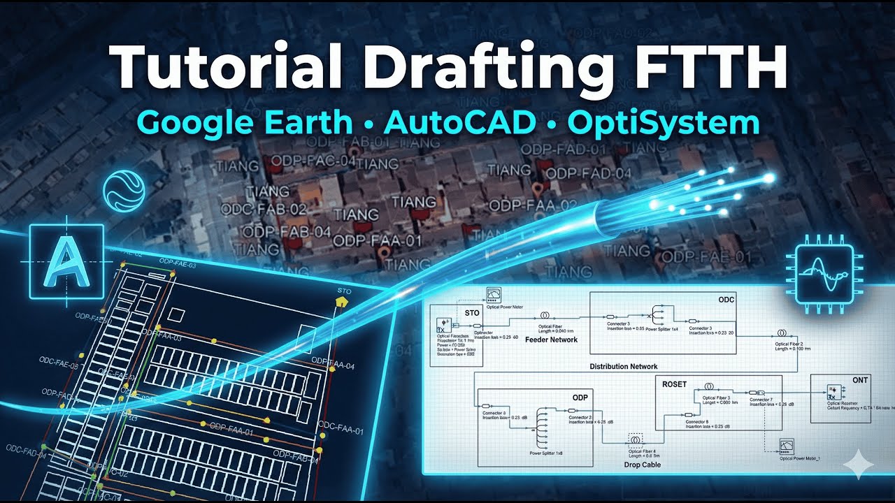 FTTH Design Workflow: Mapping di Google Earth, Drafting AutoCAD, dan ...