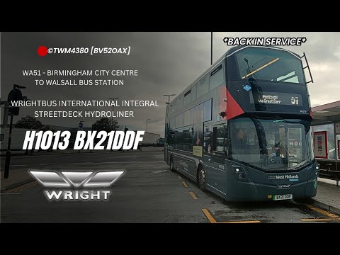 LIMITED USE | National Express Walsall Wrightbus International Hydroliner, H1013 (BX21DDF ...