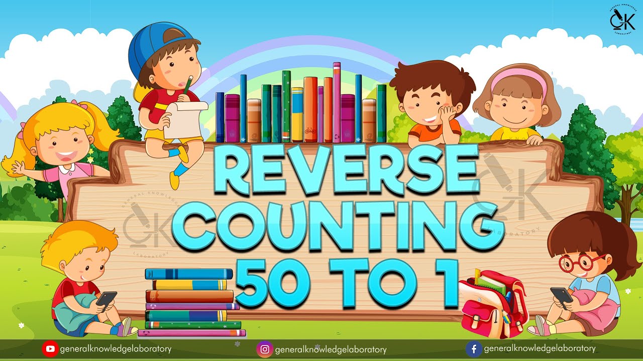 Reverse Counting 50 to 1 || With Spelling Backward Counting 20 to 1 ...
