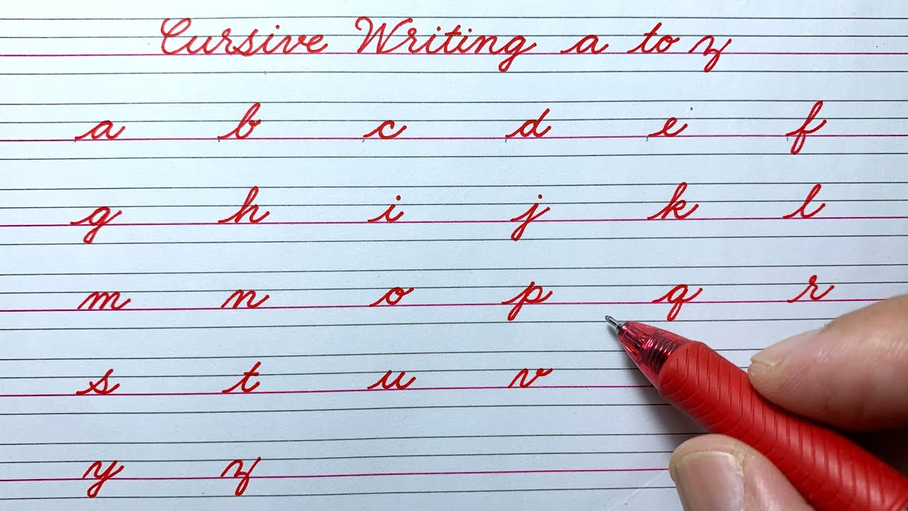 Cursive writing a to z | Cursive abcd | Cursive handwriting practice ...