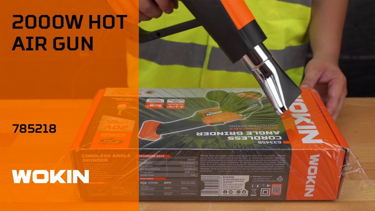 WOKIN 2000W Hot Air Gun with Adjustable Temperature 60-650℃ - YouTube