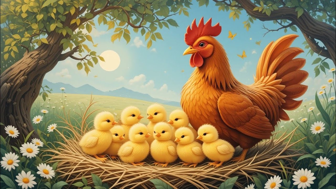 The Hen and Her Little Chicks | Fun Farm Animal Poem for Kids - YouTube
