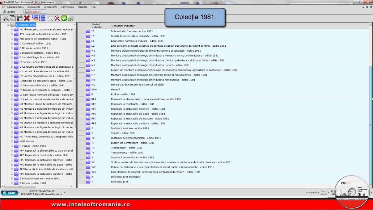 Colectiile de indicatoare Deviz Profesional - YouTube