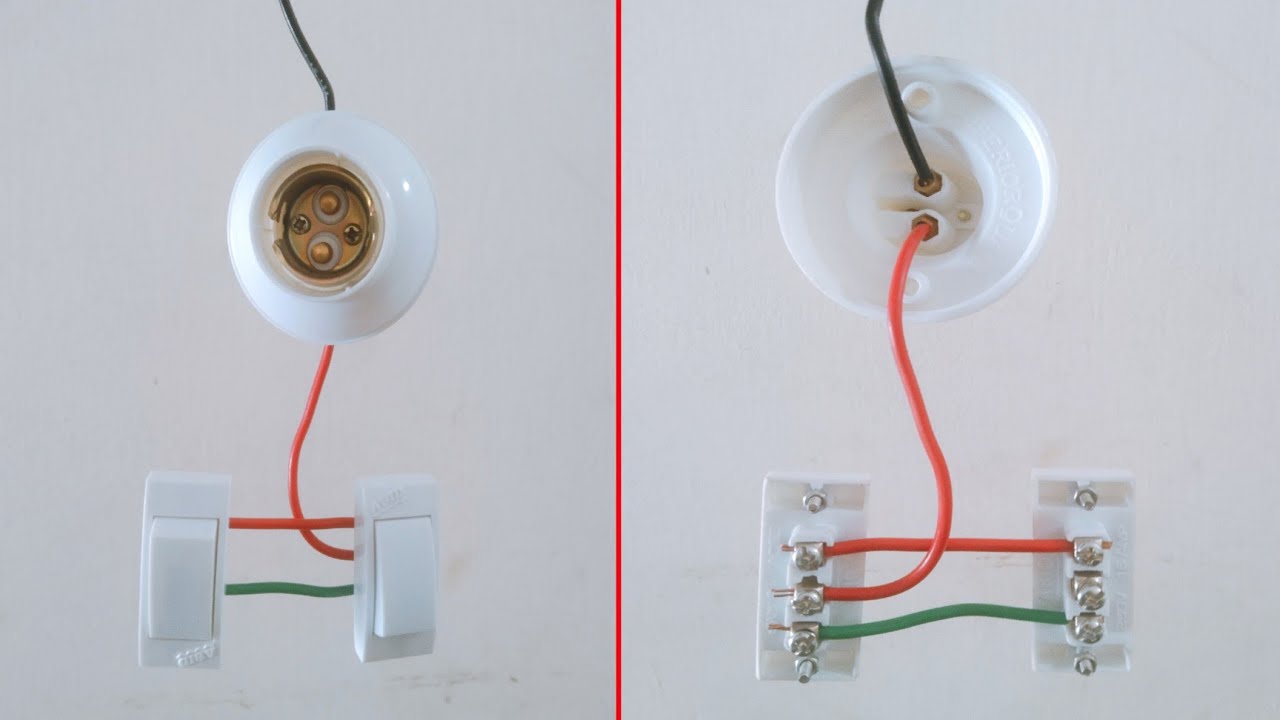 Two way switch wiring connections | 1bulab and 2switches connection ...