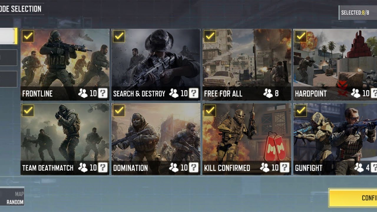 call of duty mobile game mode selection problem - YouTube