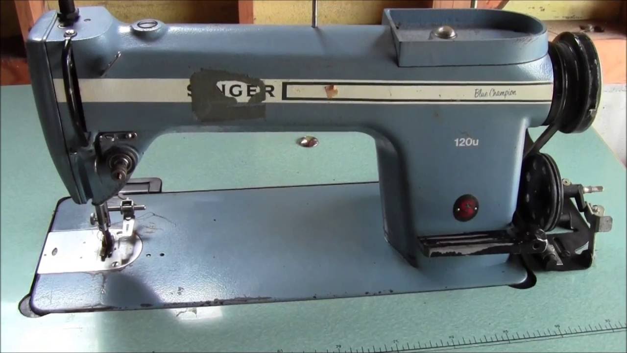 SINGER BLUE CHAMPION 120u工業用ミシン動作確認 - YouTube