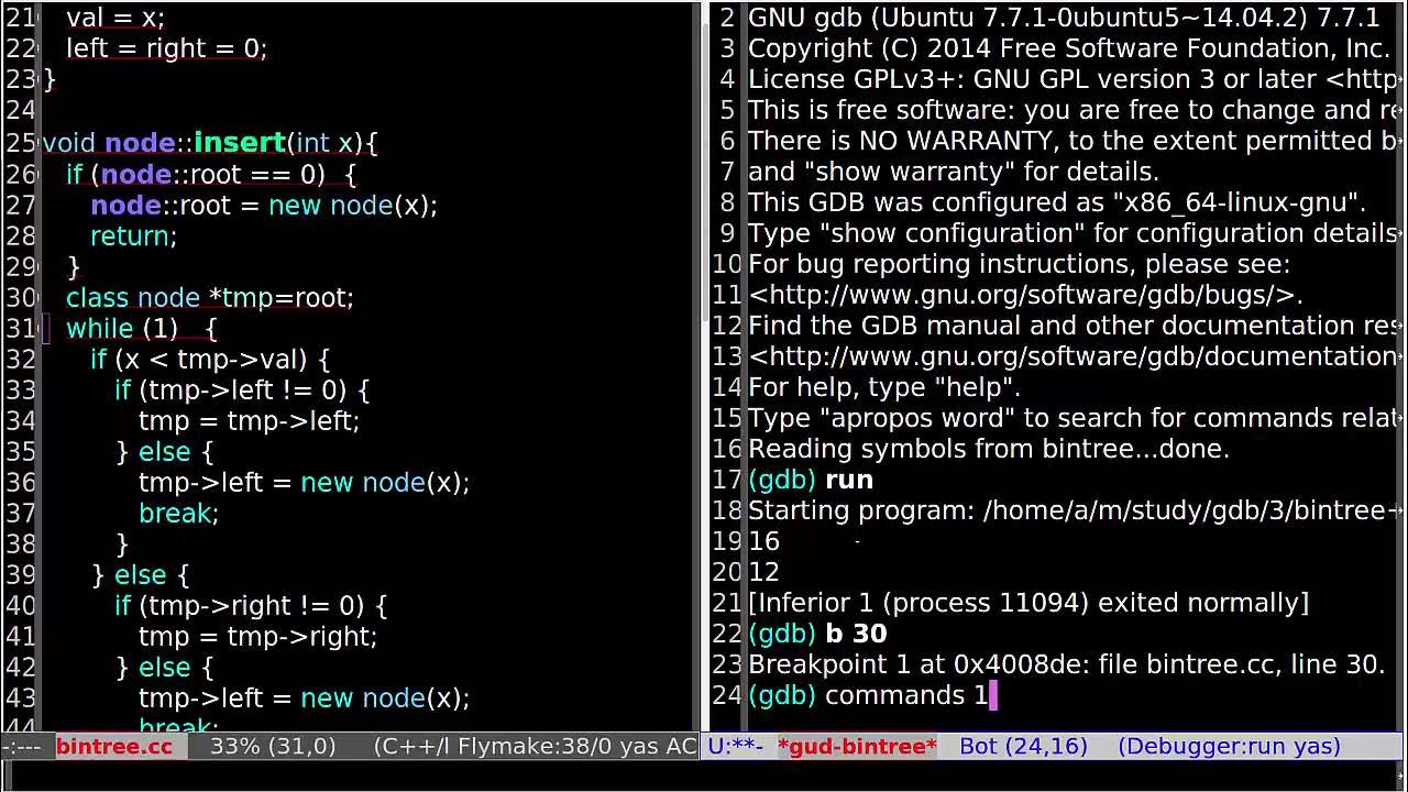 AoD_2: Debugging with GDB in Emacs - YouTube