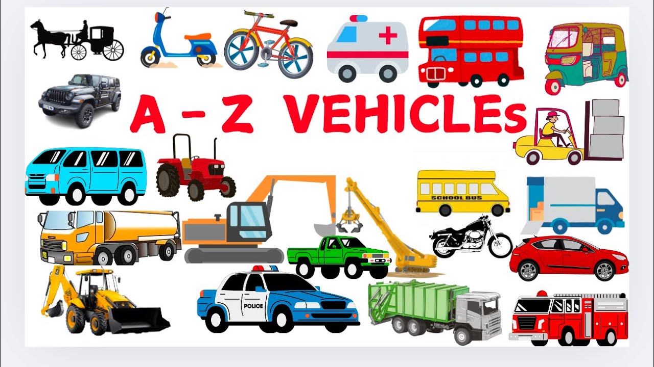 Vehicles vocabulary| Alphabet learning |vehicle ABC - YouTube